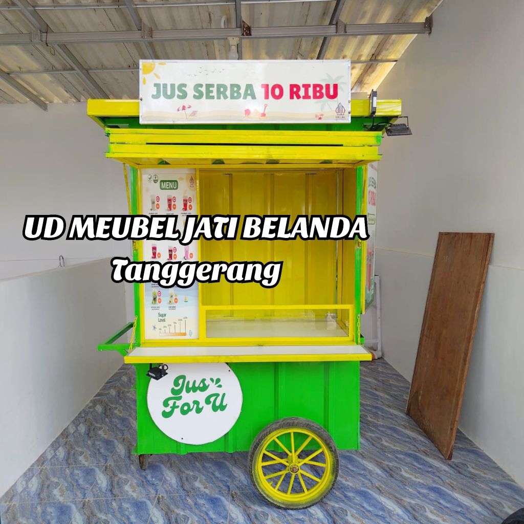 Jual gerobak jus buah, gerobak jus kekinian, gerobak semi kontainer ...