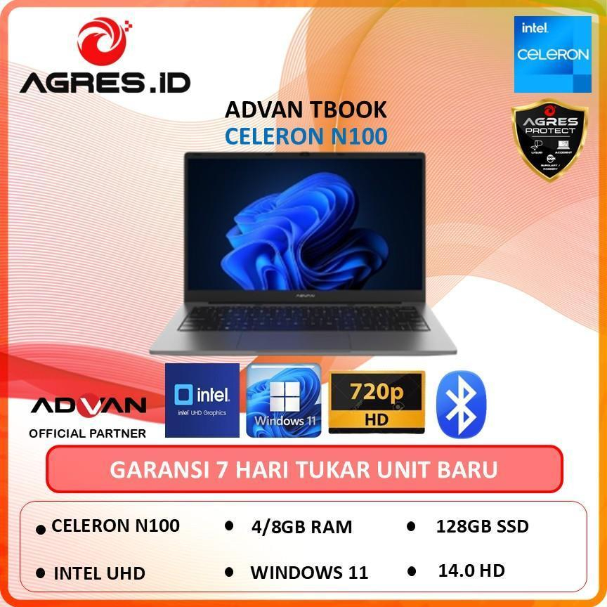 Jual LAPTOP ADVAN TBOOK N100 8GB 128GB W11 14.0 - Non Bundle, NON ...