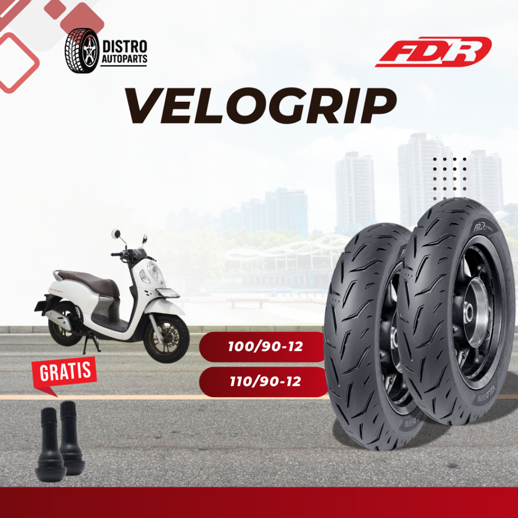 Jual Ban Motor Scoopy Freego Ring12 Sepasang FDR Velogrip 100/90 110/90 ...