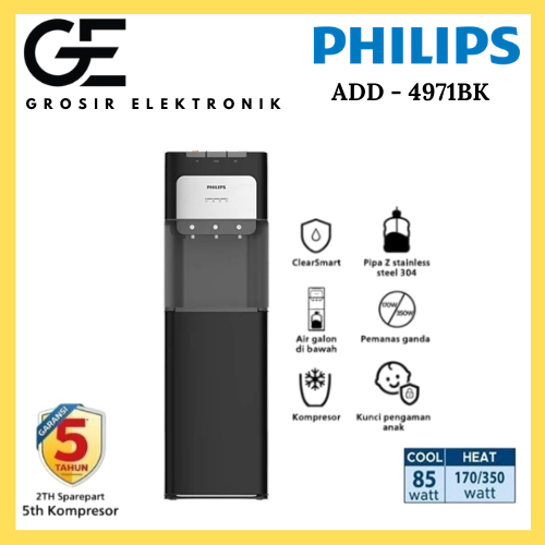 Jual DISPENSER PHILIPS ADD 4971 BK/WH 3 KRAN AIR GALON BAWAH | Shopee ...