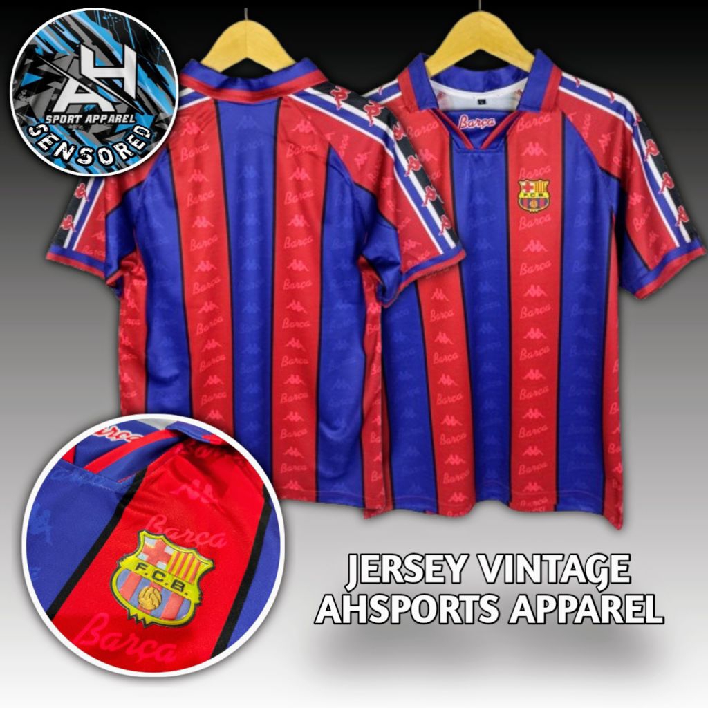 Jual JERSEY RETRO BARCELONA 1995-97 JERSEY VINTAGE BARCA LOGO 3D TIMBUL ...