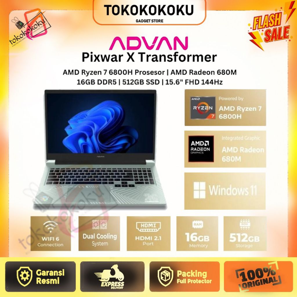 Jual ADVAN Laptop Pixwar Touchscreen X Transformers - AMD RYZEN 7 6800H ...