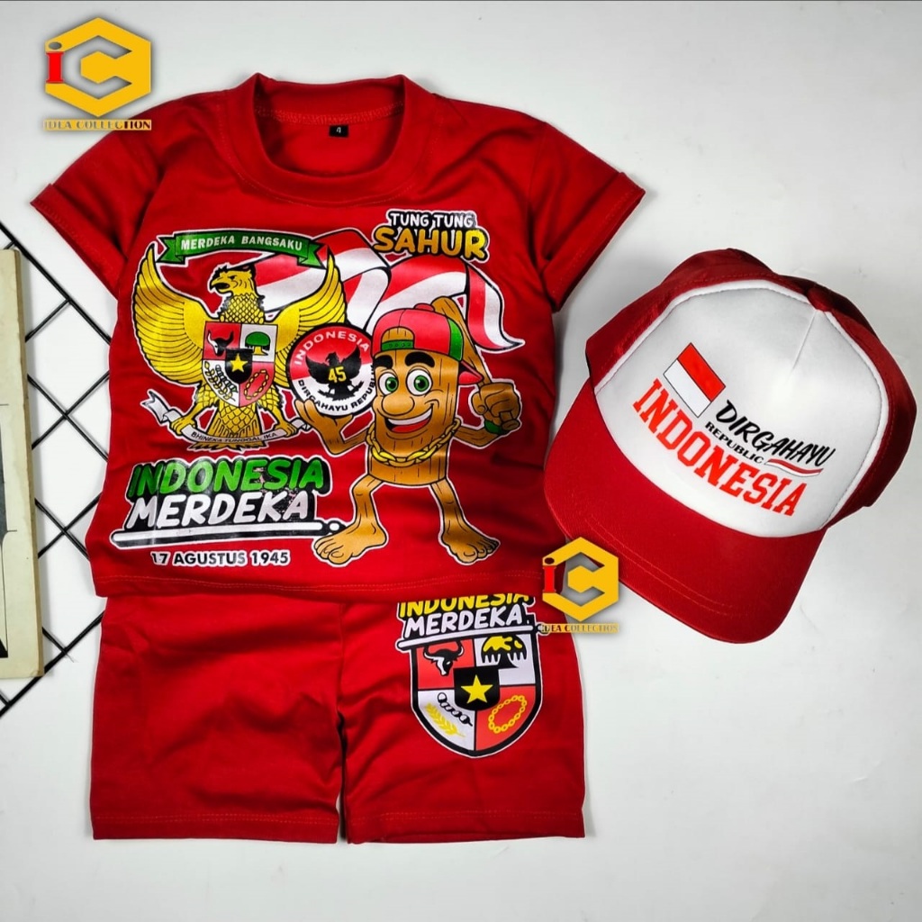 Jual IDC Setelan Baju Merah Putih Kemerdekaan INDONESIA Anak 1-10 Tahun ...
