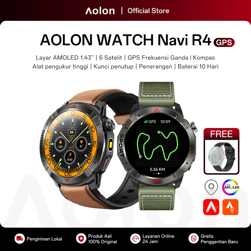 Jual Aolon Navi R4 Jam Tangan Smartwatch 46mm 6 Satelit GPS Amoled ...