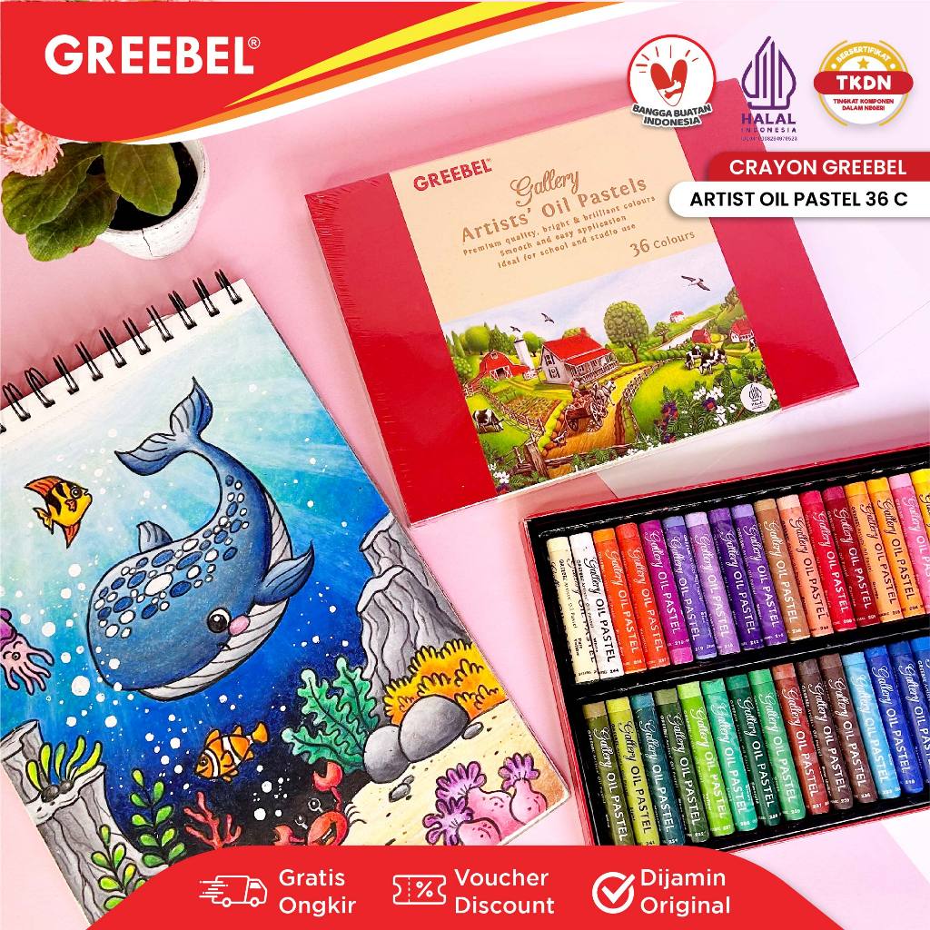 Jual GREEBEL Crayon Krayon ARTIST 36 Warna / ARTIST Oil Pastel 36 ...