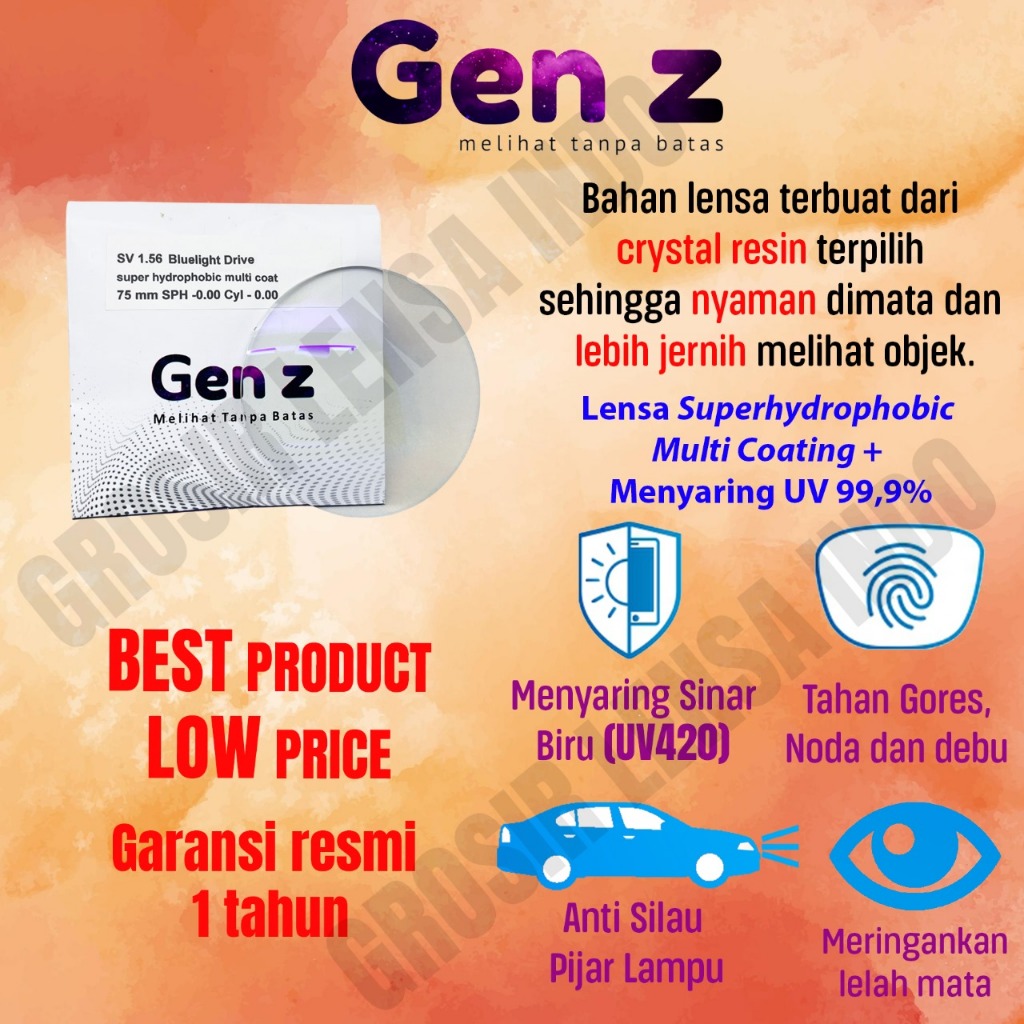 Jual Lensa Kacamata SV gen z Drive Bluelight UV420 by Essilor | Shopee ...