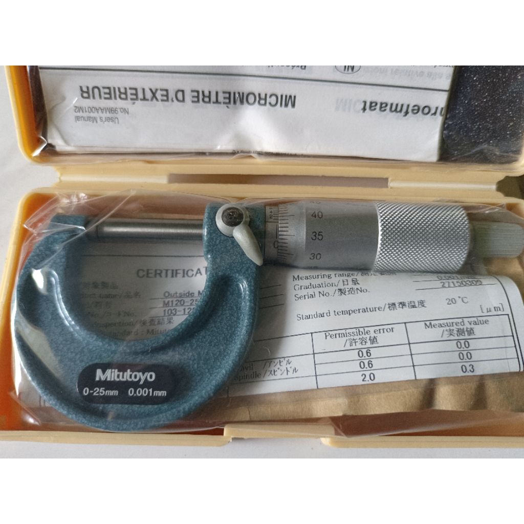 Jual Micrometer Mitutoyo 0_25MM/0.001MM | Shopee Indonesia