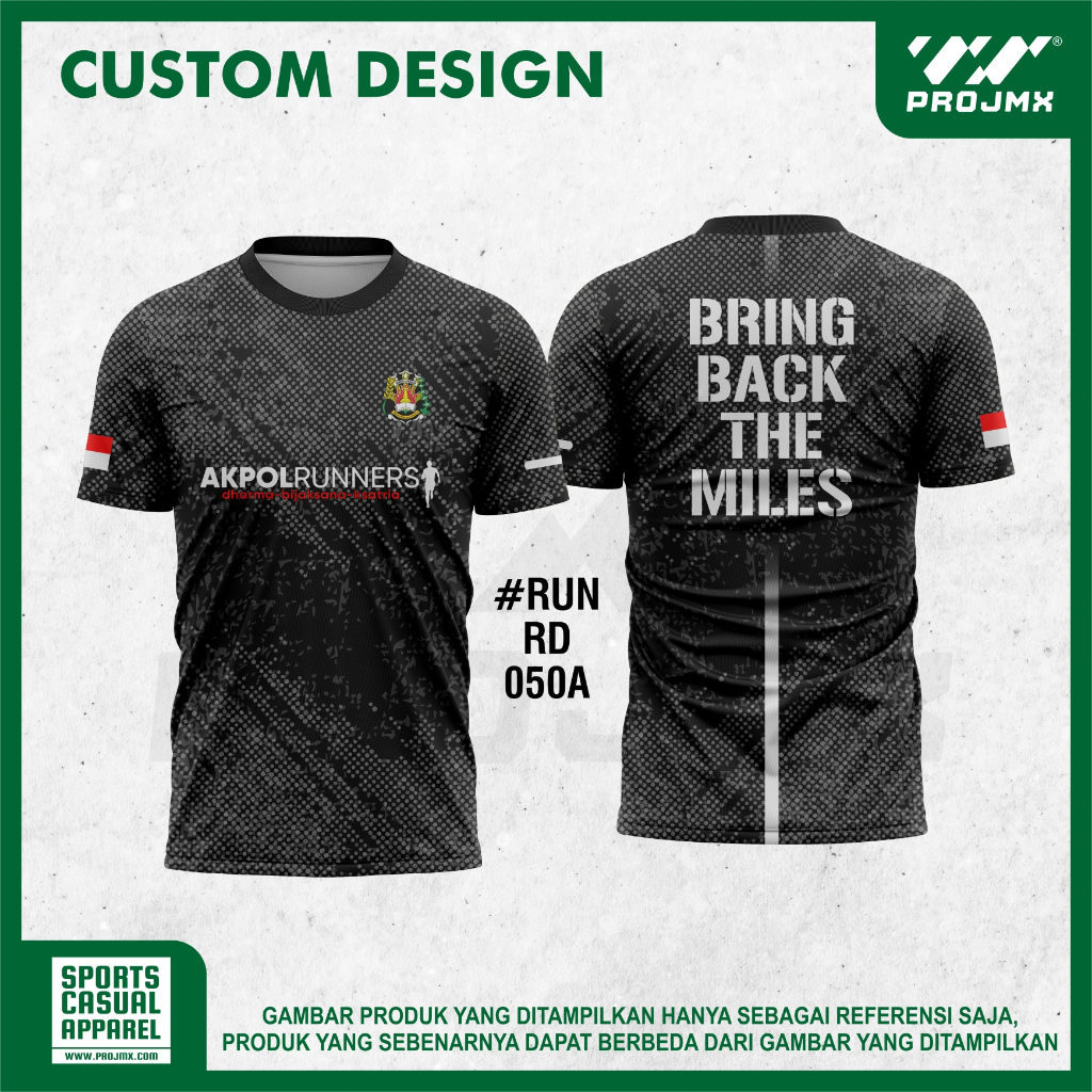 Jual PROJMX - KAOS JERSEY AKPOL RUNNERS BRING BACK THE MILES GREY BLACK ...