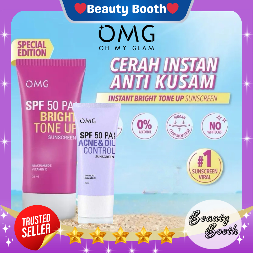Jual OMG UV Barrier Sunscreen Instant Bright SPF50PA+++ Acne & Oil ...
