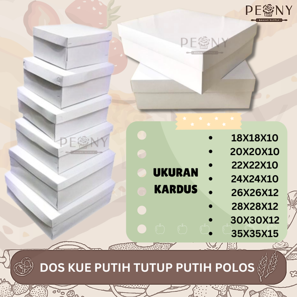 Jual (10 PCS) DOS KUE PUTIH TUTUP PUTIH POLOS/DOS UNTUK KUE/DOS UNTUK ...