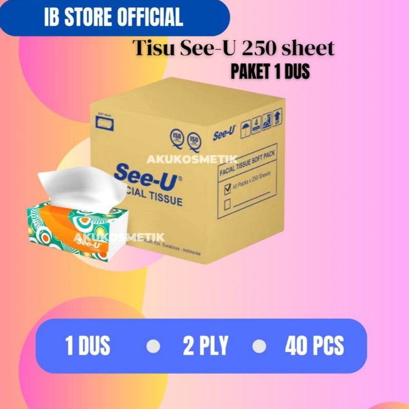 Jual (1 Dus isi 40 pcs) Tissue SEE U Facial 250 Sheets 2 Lapis Tissu ...