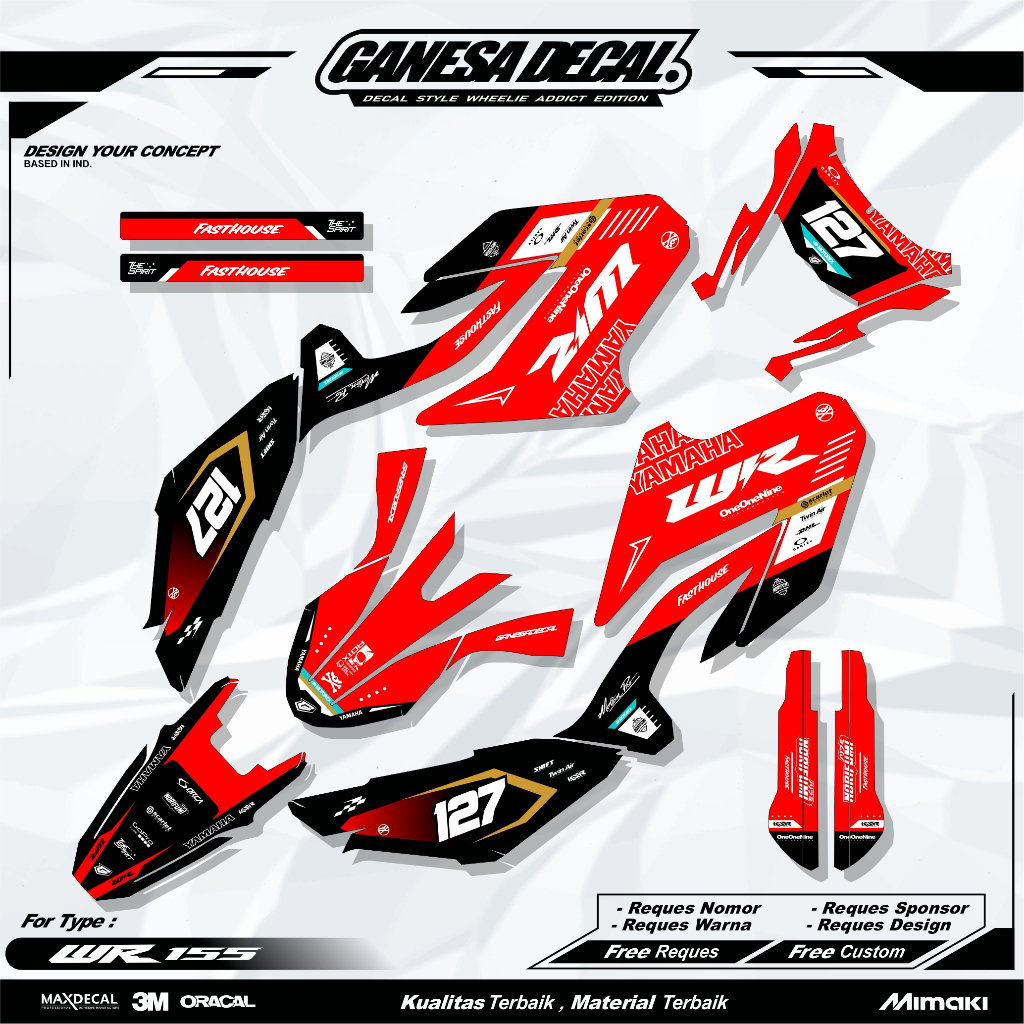 Jual Decal Stiker WR 155 Premium Full Body - Sticker Dekal Motor Yamaha ...