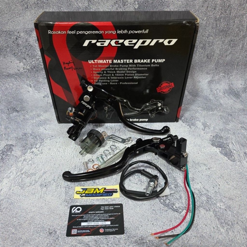 Jual MASTER REM RACEPRO V3 ORIGINAL KANAN RADIAL PLUS KIRI KOPLING 17 ...