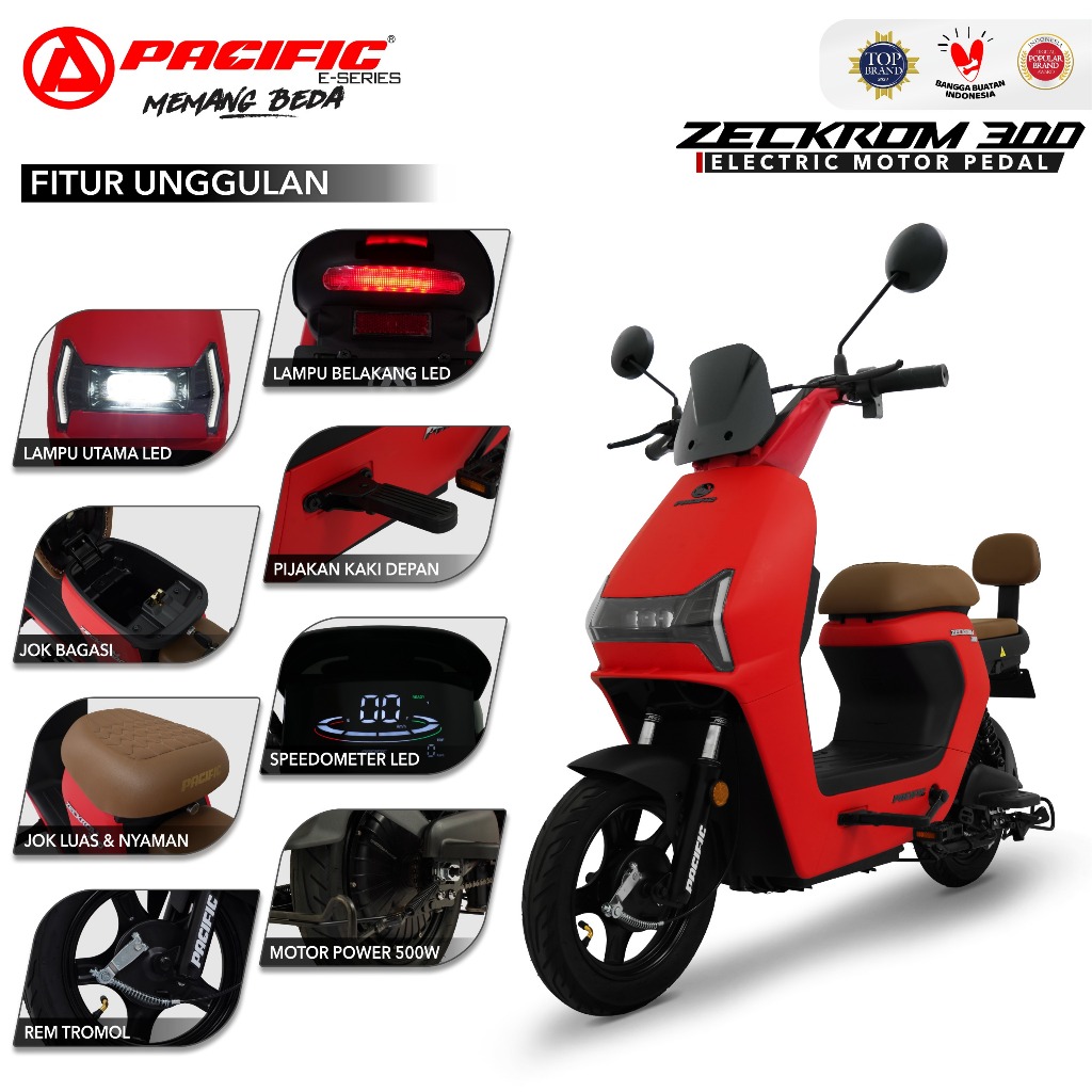 Jual Sepeda Listrik PACIFIC ZECKROM 300 Electrik Bike 500 Watt New 2025 !!! | Shopee Indonesia