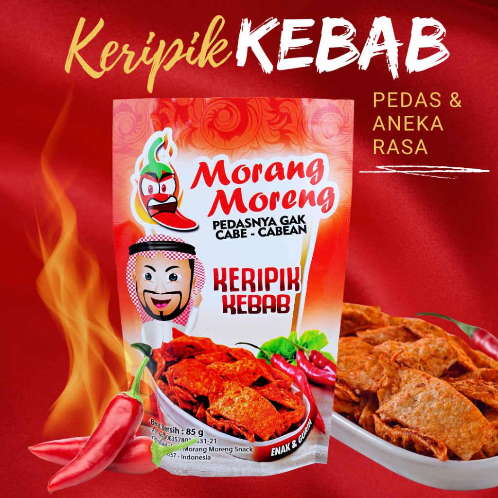 Jual Keripik Kulit Kebab Pedas Viral Morang Moreng / Snack Tortilla ...