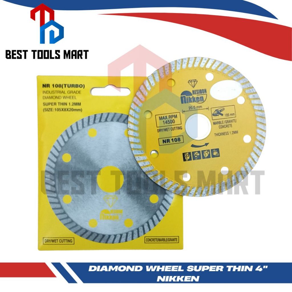 Jual NIKKEN Diamond Wheel Mata Gerinda Potong Granit Keramik TURBO ...