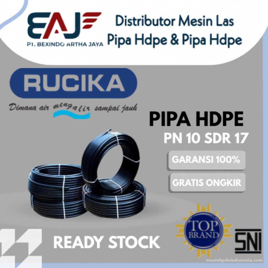 Jual Pipa Hdpe Merk Rucika Ukuran 3 Inch atau 90 mm PN 10 SDR 17 | Distributor Pipa Hdpe | harga ...