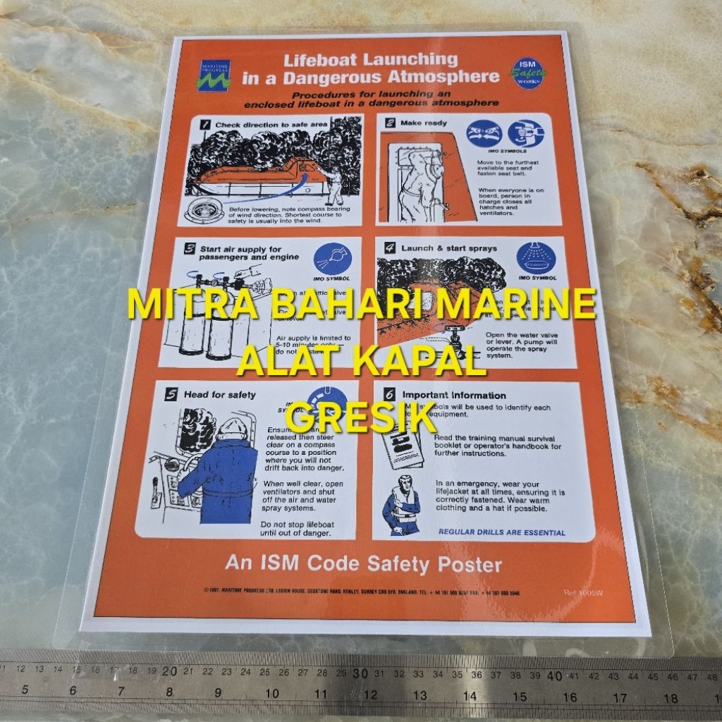 Jual Poster IMO Symbol IMPA 331505 Lifeboat Launching in a Dangerous ...