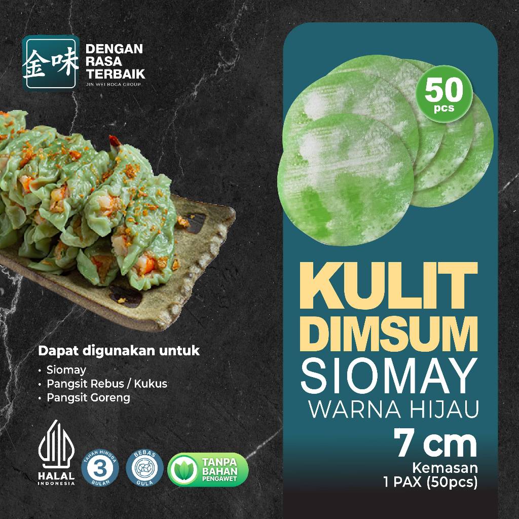 Jual DRT Kulit Siomay Dimsum 7cm Hijau 80pcs Halal | Kulit Tipis dan ...