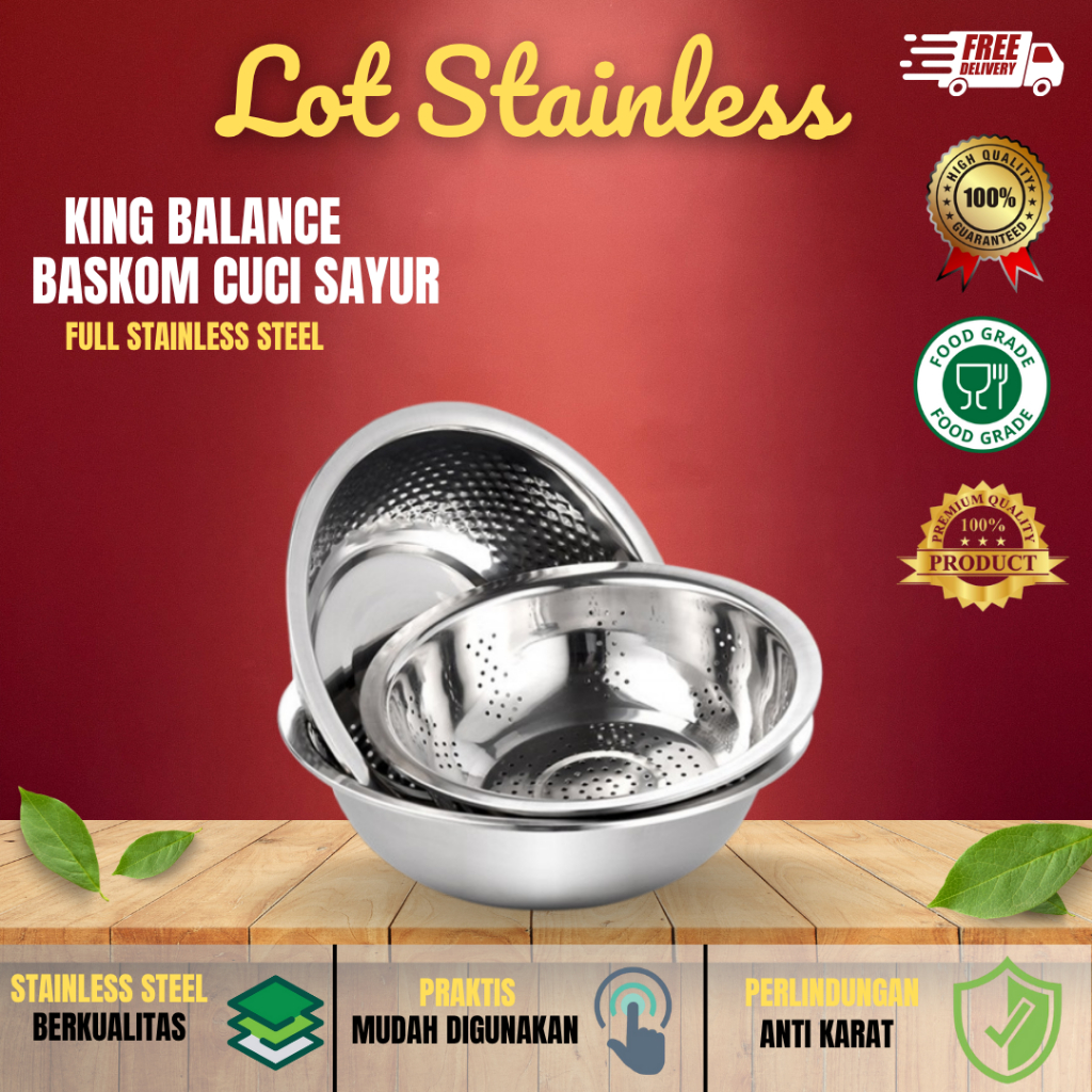 Jual LOTS STAINLESS - Baskom Bolong Wadah Cuci Sayur | Penyaring ...