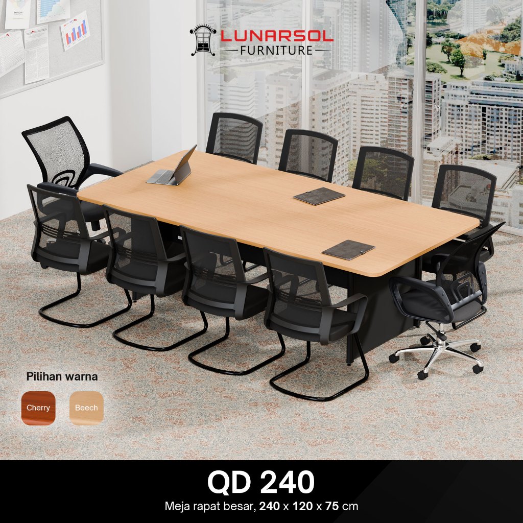 Jual LUNARSOL QD 240 Meja Rapat | Meja Meeting 10 seat 240x120x75 TKDN ...
