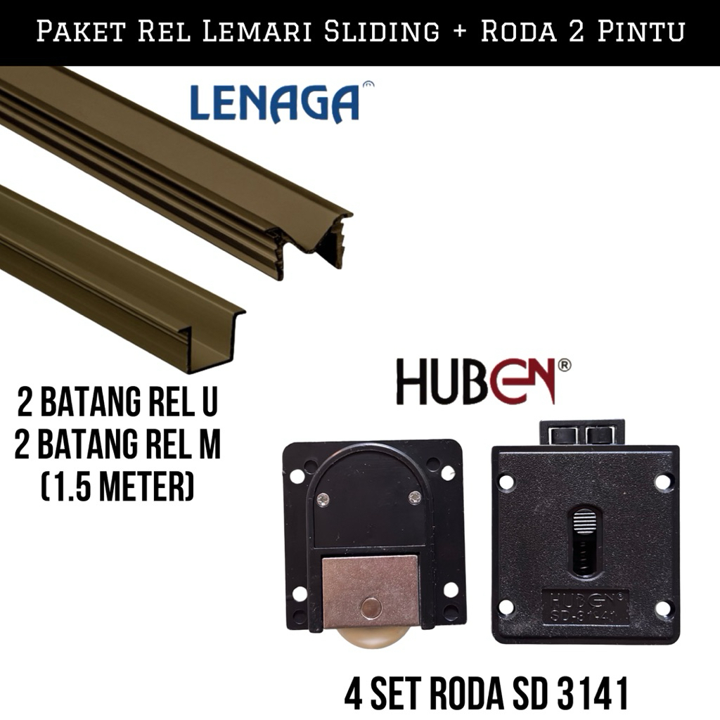 Jual (2 Pintu + 1.5 Meter) Rel Lemari Sliding Tanam 2 Pintu 1.5 Meter Rel LAS - 02 U M Lenaga ...