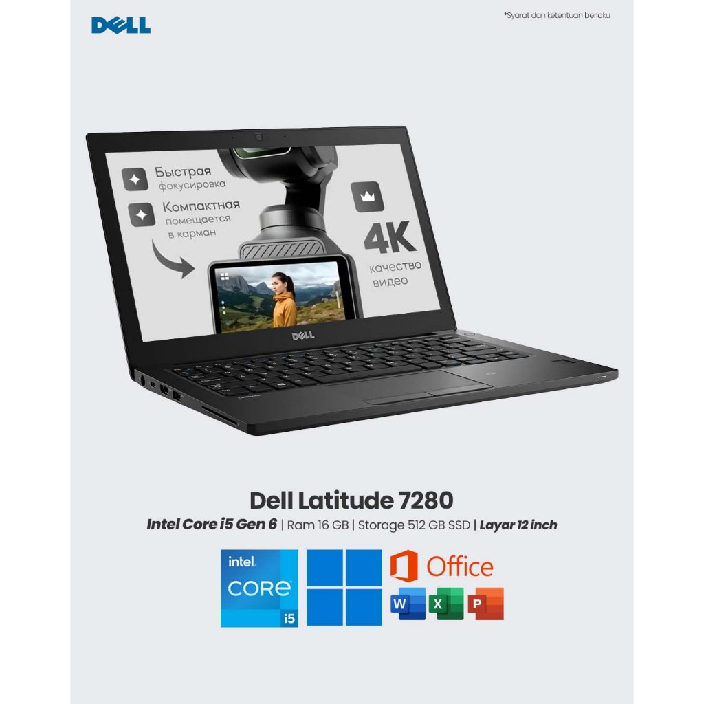 Jual Laptop Dell Latitude 7280 Core i7 Gen 7 Ram 16 GB SSD 512 GB Layar ...