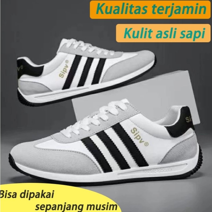 Jual SEPATU SNEAKERS TRAINING PRIA WANITA BERGARIS WARNA MERAH DAN ...