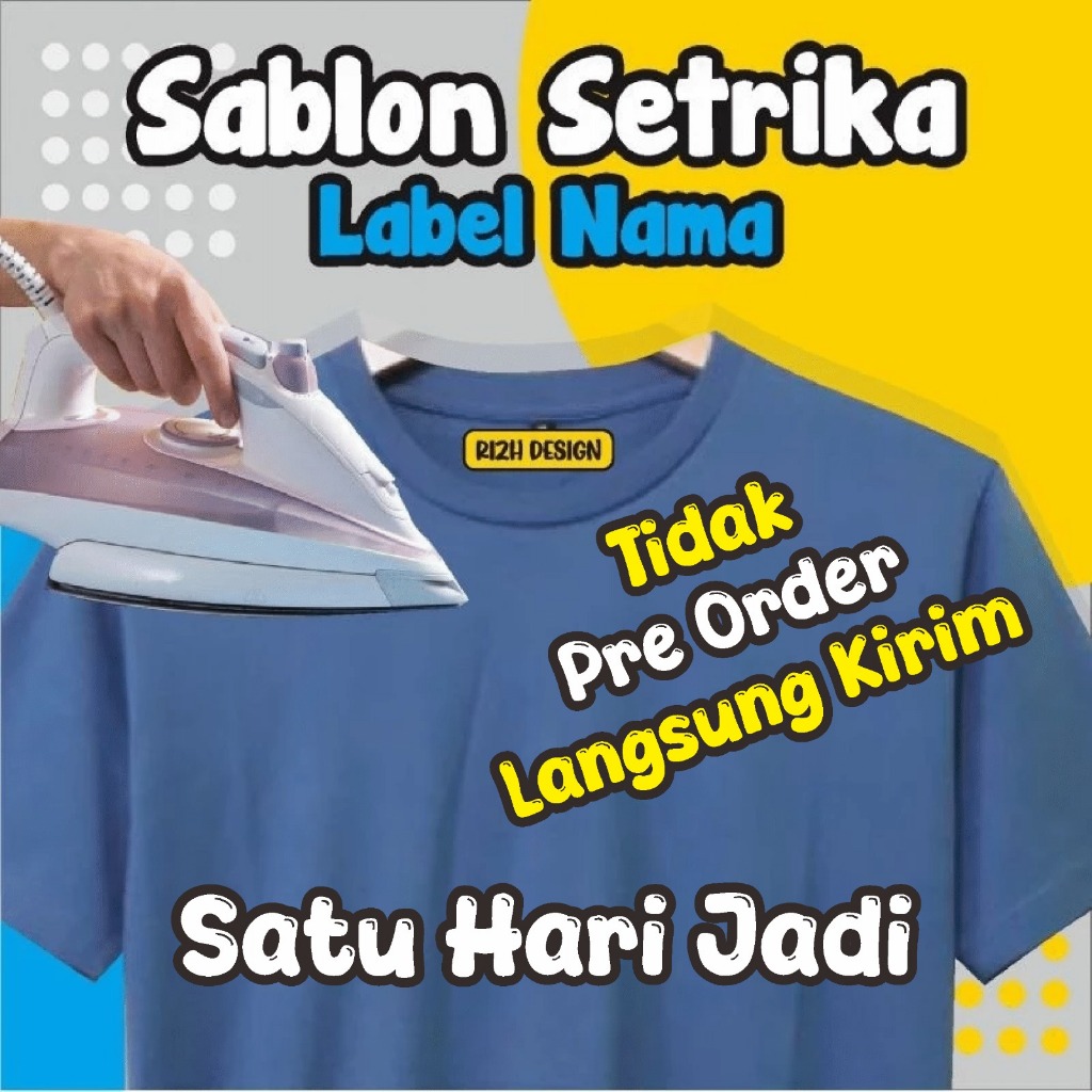 Jual (30pcs) Stiker label baju,Sablon setrika, Sehari Jadi | Shopee ...