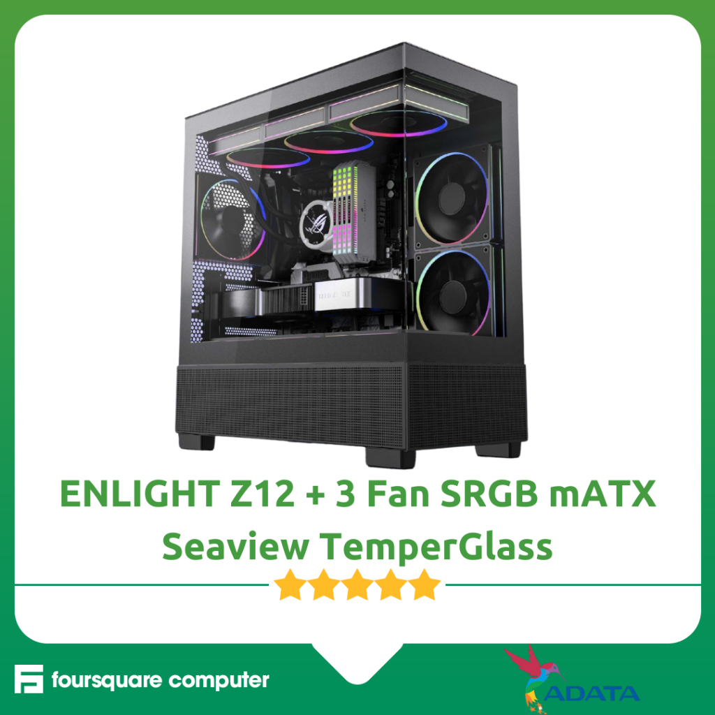 Jual Enlight EN Z12 Mid-Tower Tempered Glass Casing Incude 3 Fan RGB PC ...