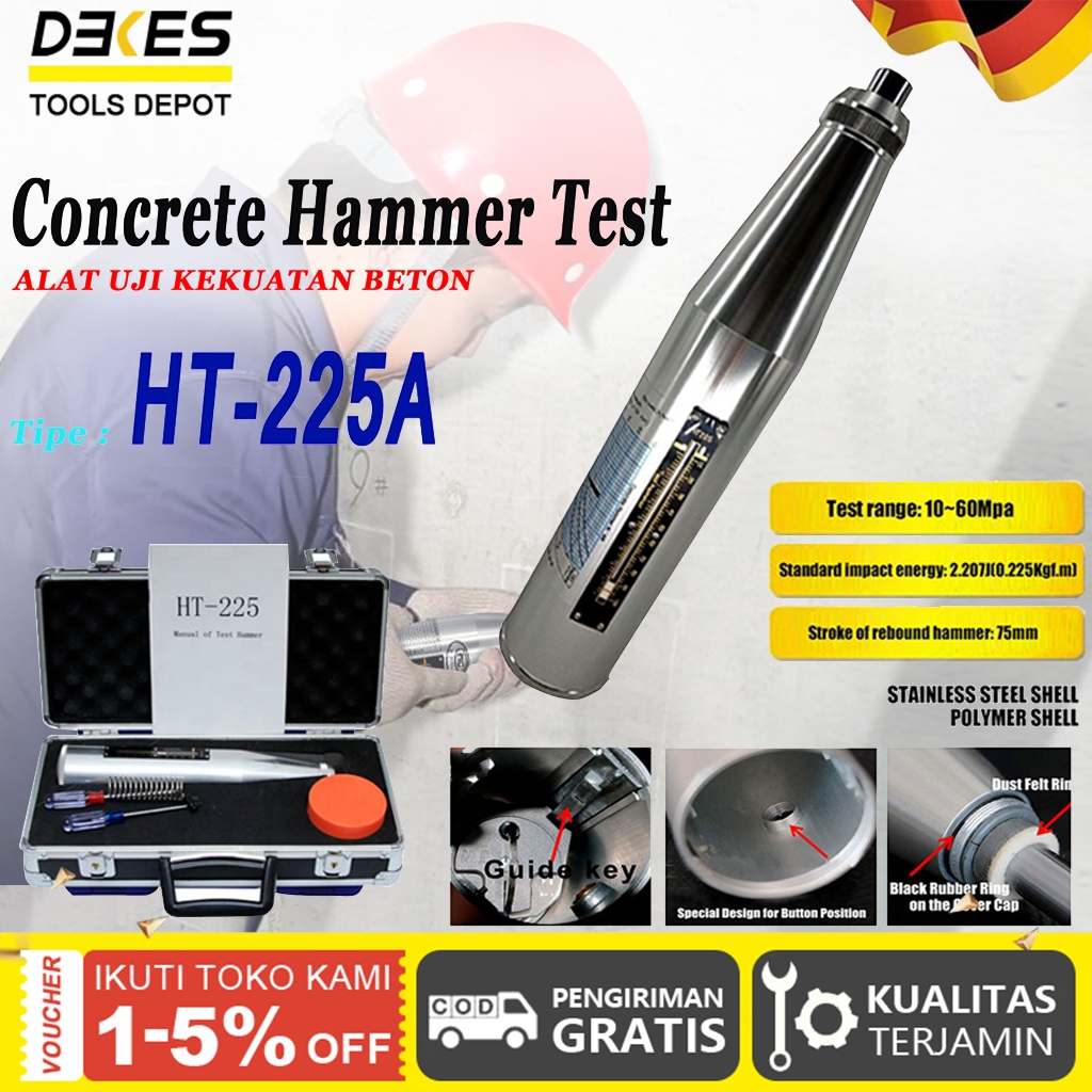Jual DEKES ALAT TES UJI TEKAN BETON HT-225A ZC3-A Concrete Hammer Test ...