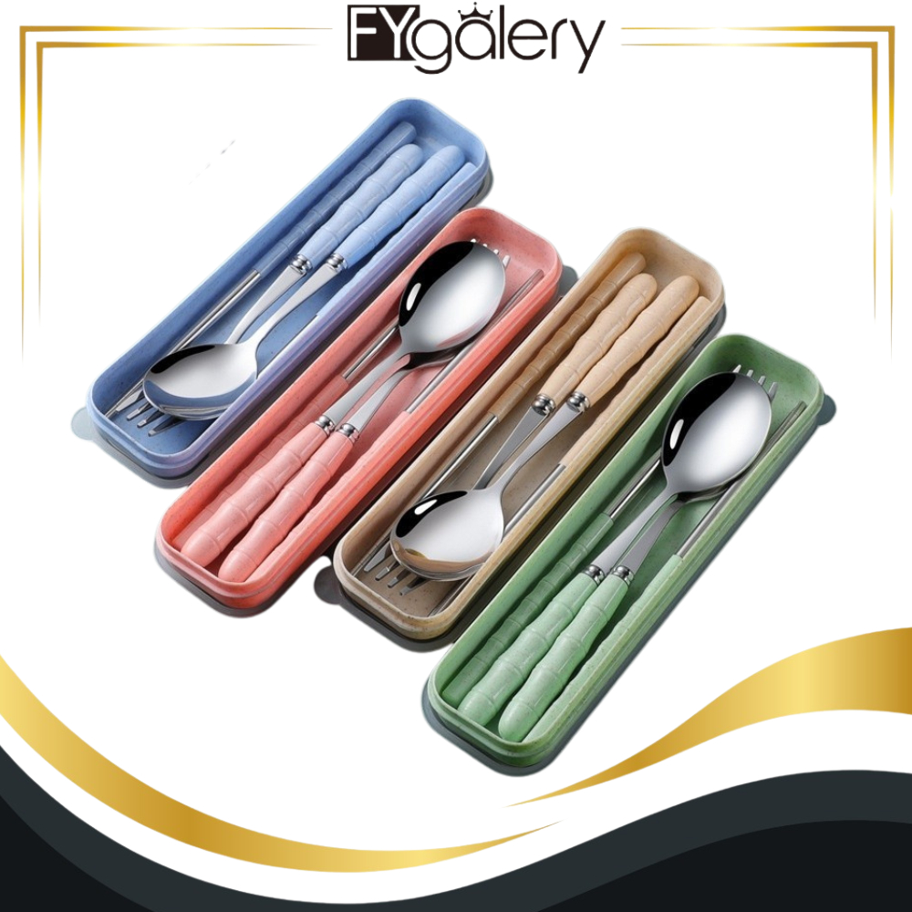 Jual FYgalery HL0685 3 Pcs Set Sendok Alat Makan Cutlery Garpu Sumpit ...