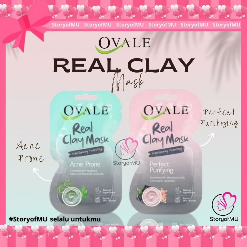 Jual ️ StoryofMU ️ OVALE Real Clay Mask Sachet 10gr - Perfect Purifying ...
