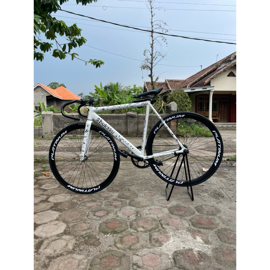 Jual sepeda fixie sukaku putih custom | Shopee Indonesia