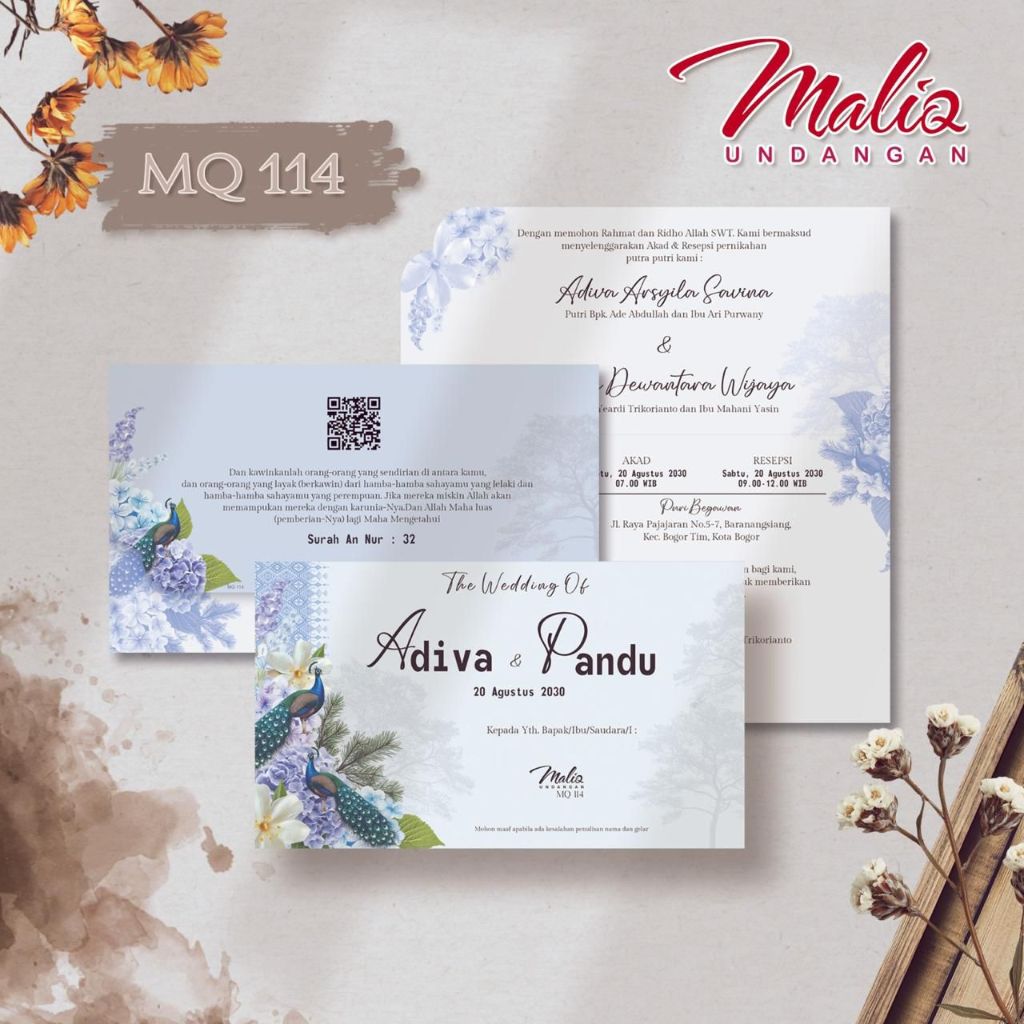 Jual Blangko Undangan Maliq 114 | Blangko Undangan kosong | Kertas Undangan Kosong Murah ...
