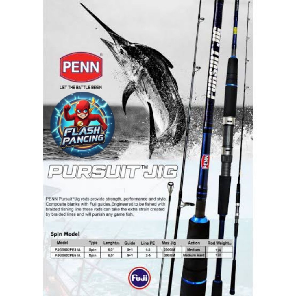 Jual JORAN PENN PURSUIT JIG 602/180CM (PE 3/PE 5) - JORAN JIGGING FULL ...