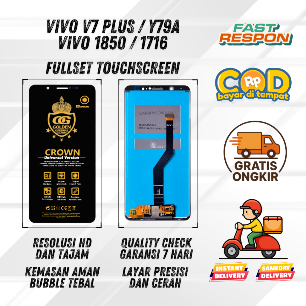Jual LCD VIVO V7 PLUS / 1716 / 1850 / Y79A FULLSET TOUCHSCREEN COMPLETE ...