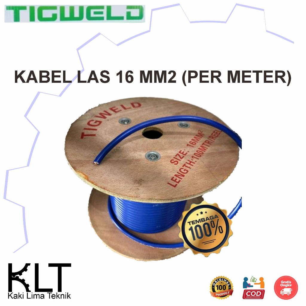 Jual kabel las 16 mm2 full tembaga full copper Tigweld (per meter ...
