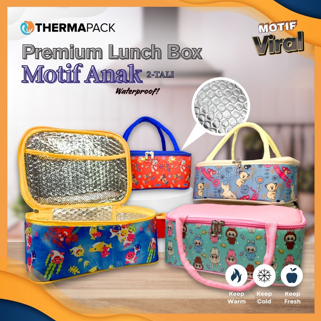 Jual ThermaPack Premium Lunch Box 2 Tali | Tas Bekal Anak Makan ...