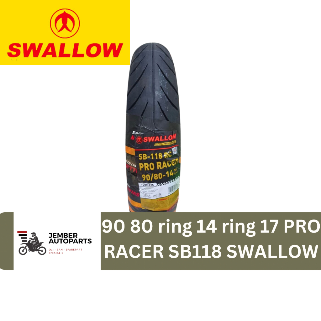 Jual Ban PRO RACER SB118 SWALLOW 90/80 ring 17 ring 14 TUBELESS Motor ...