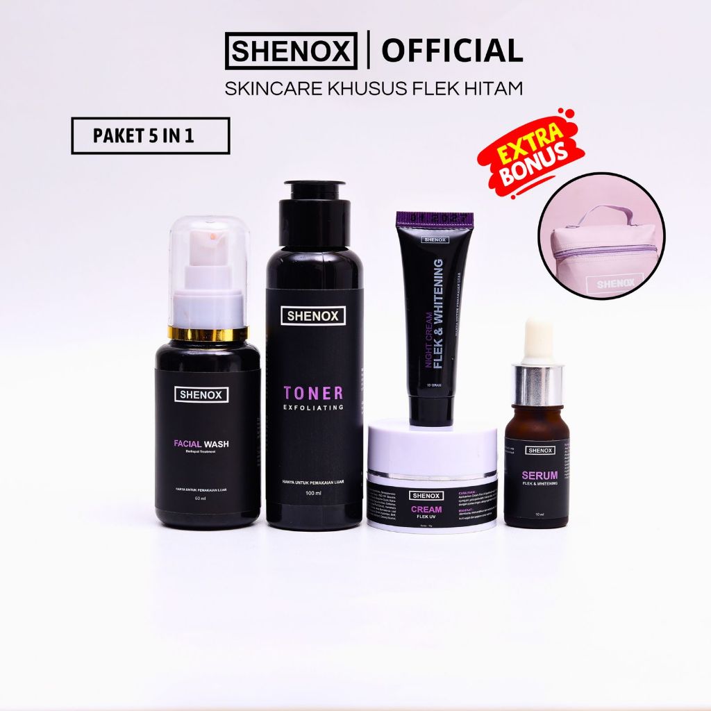Jual Shenox Paket Flek Hitam 5 in 1 Skincare Untuk Flek Hitam Resmi BPOM | Shopee Indonesia