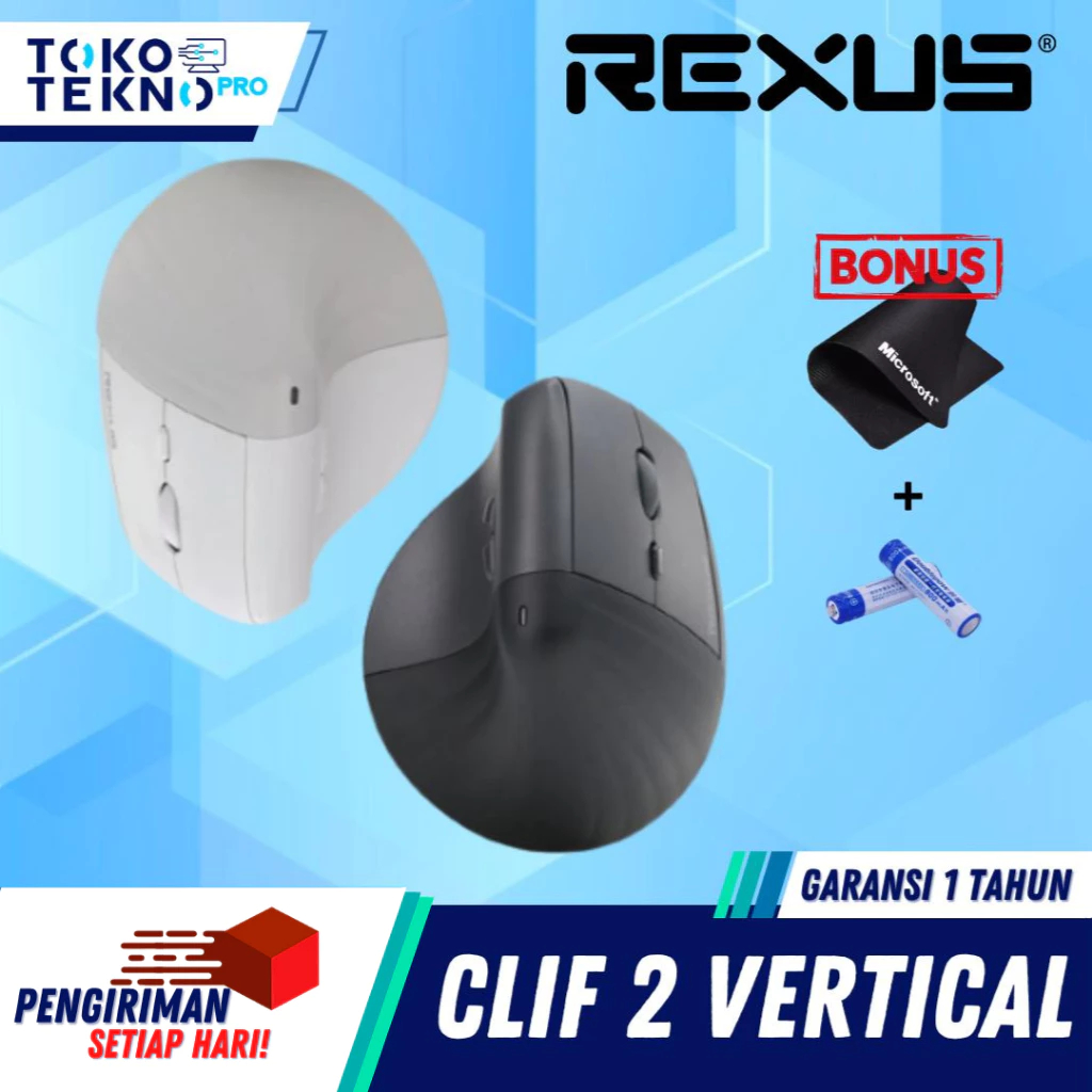 Jual Rexus Clif 2 / II Wireless Bluetooth Office Mouse Vertical ...