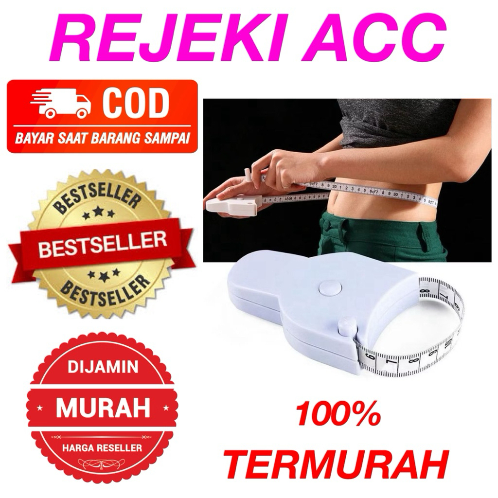 Jual Meteran Gulung Badan 150cm Otomatis / Alat Ukur Lingkar Perut ...