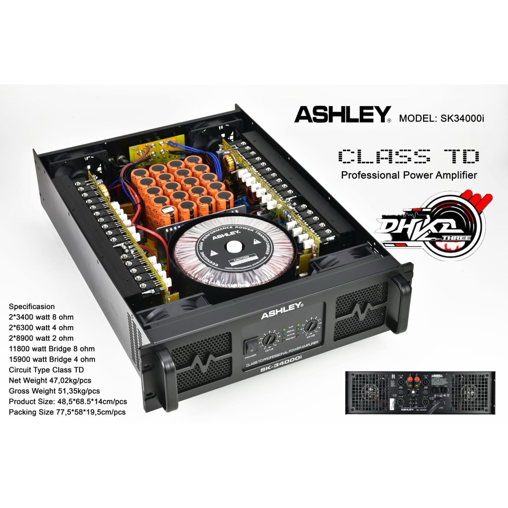 Jual POWER AMPLIFIER ASHLEY CLASS TD ASHLEY SK 34000i ORIGINAL / Power ...