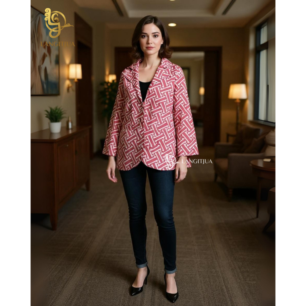Jual LANGITJUA BATIK SOLO - Atasan Baju Kerja Batik Model Blezer Busui dan Bumil Friendly ...