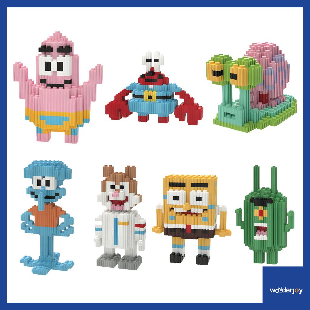 Jual Wonderjoy Nano Block Spongebob Mini Bricks Mainan DIY Balok Susun Building Aesthetic ...