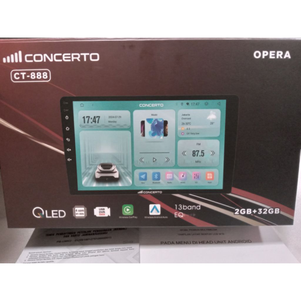 Jual HEAD UNIT ANDROID CONCERTO OPERA CT-888 LAYAR 9" RAM 2/32 QLED ...