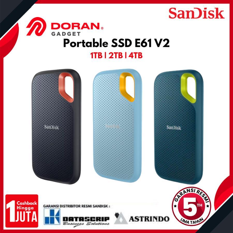Jual Portable SSD E61 SanDisk Extreme 500GB / 1TB / 2TB / 4TB - Garansi Resmi 5 Tahun | Shopee ...