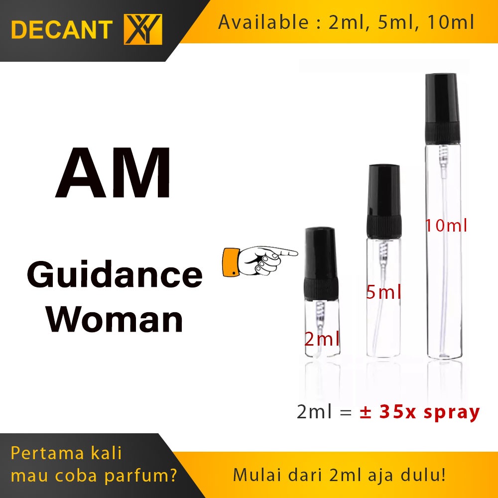 Jual Decant Parfum AM Guidance Woman 2ml 5ml 10ml | Shopee Indonesia