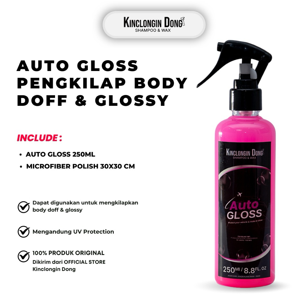 Jual Auto Gloss Pengkilap Body Glossy & Doff 250ml | Shopee Indonesia